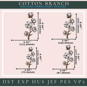 Cotton Flower Embroidery Designs: Rustic Farmhouse Set (digital ...