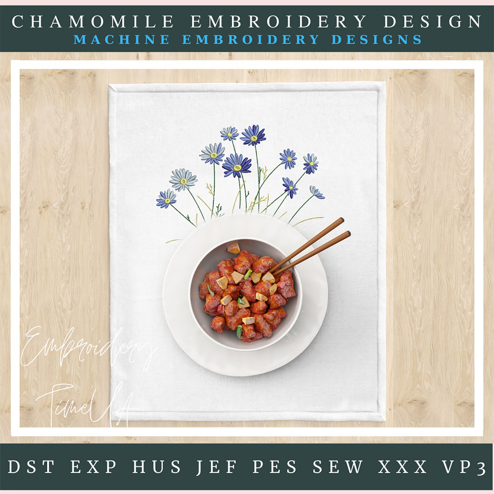 Chamomile Machine Embroidery Design: Floral Plant (instant Download) - Etsy