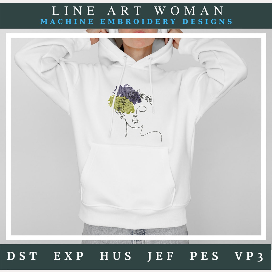 Line Art Woman / Woman Embroidery / One Line Art Embroidery - Etsy