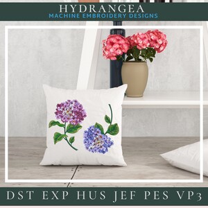 Hydrangea Embroidery Design: Floral Machine Embroidery (digital File ...