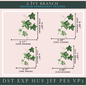 Ivy Leaves Embroidery Design, Plant Branch (digital Download) - Etsy