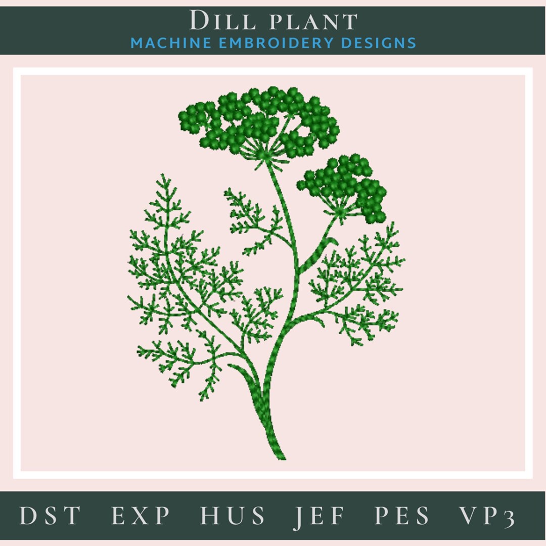 Dill Plant Embroidery Design: Floral Machine Embroidery (instant ...