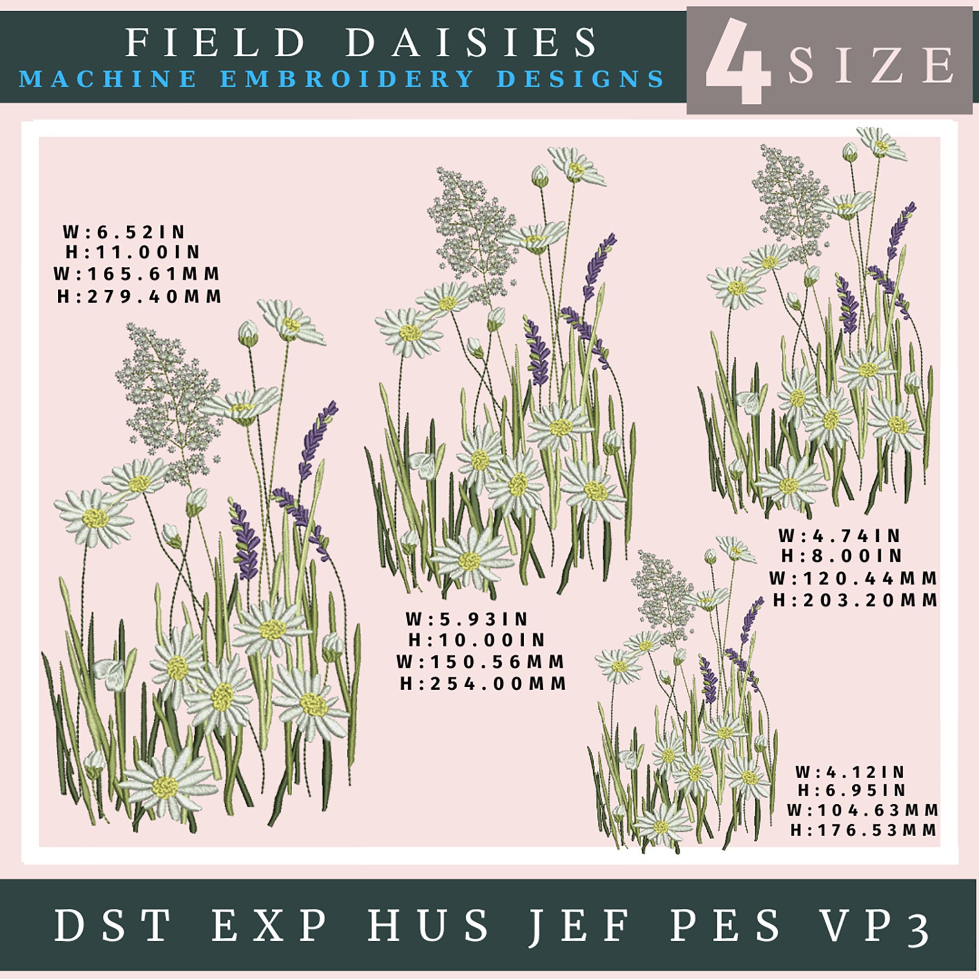 Floral Embroidery Designs . Chamomile Embroidery Design . - Etsy