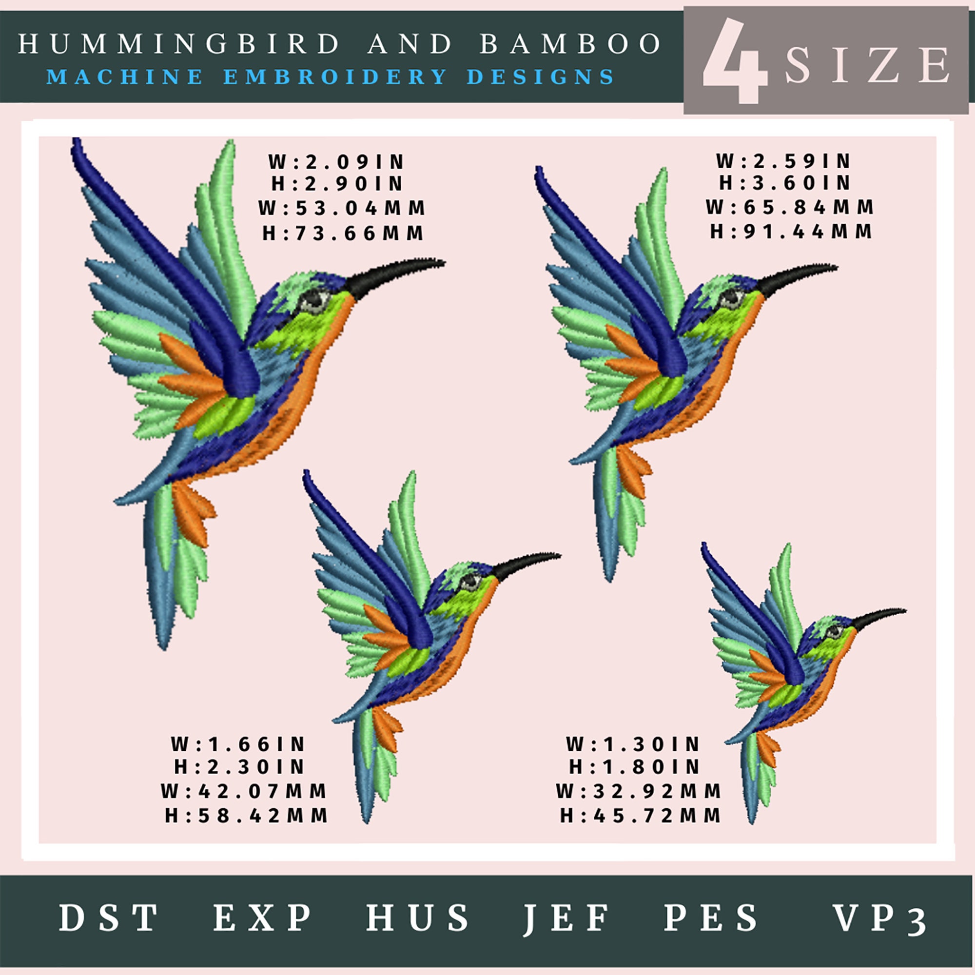 Machine Embroidery Designs . Hummingbird Embroidery . Bamboo - Etsy