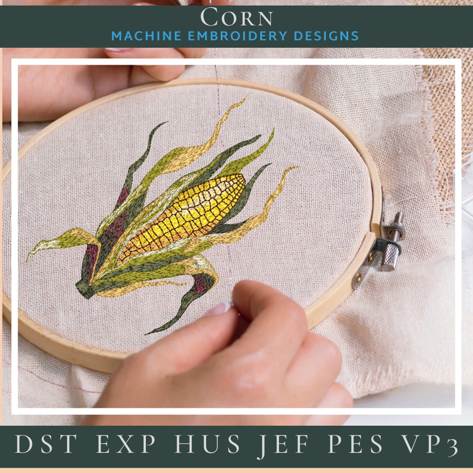 Corn Embroidery Design. Corn Embroidery. Vegetable Embroidery. Machine ...