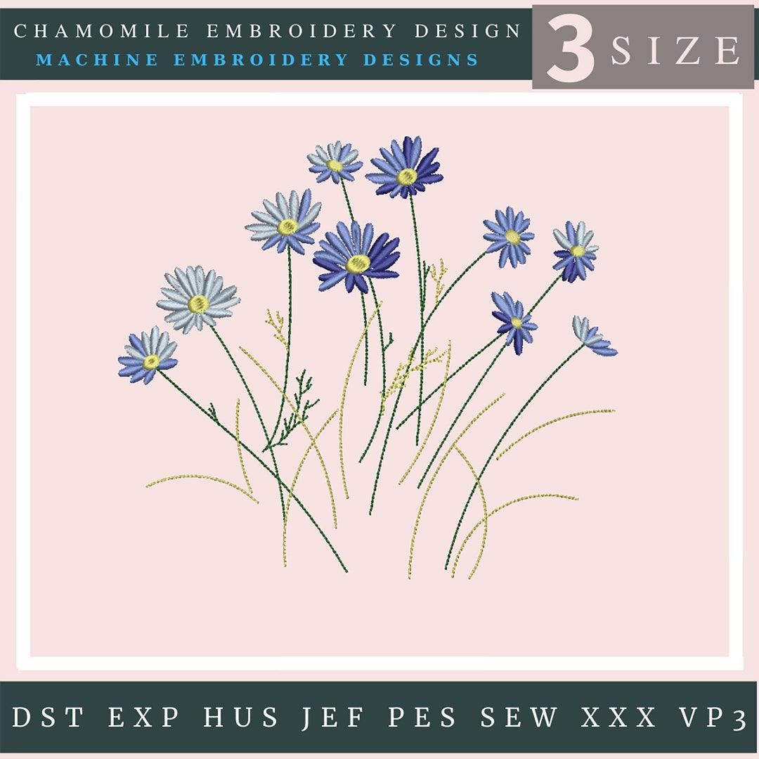 Chamomile Embroidery Design . Machine Embroidery Designs . Plant ...