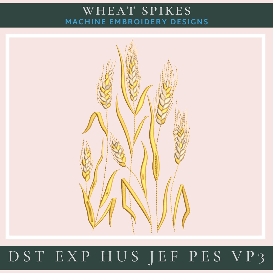Wheat Spikes Embroidery Design . Machine Embroidery Designs . Plant ...