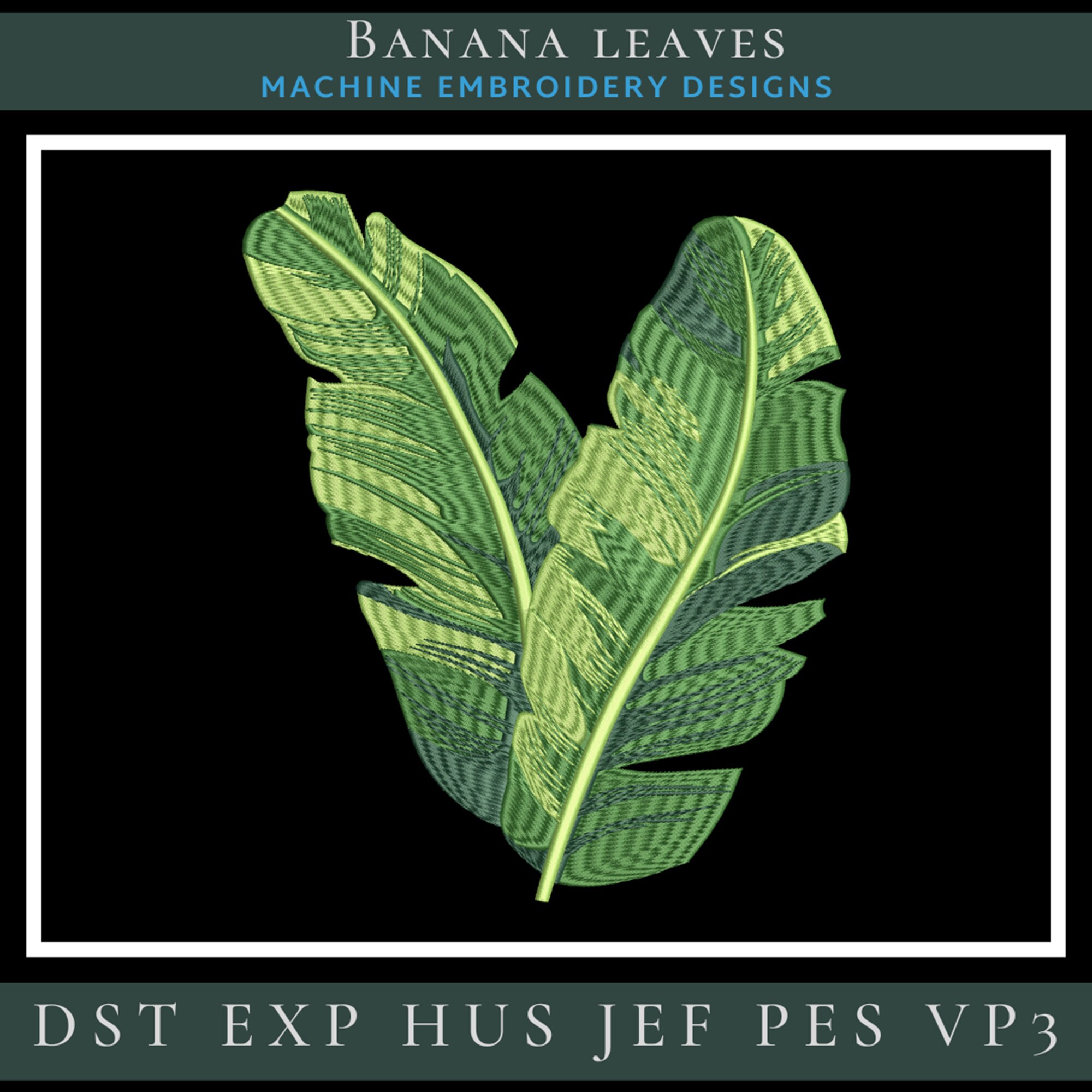 Banana Leaf Machine Embroidery Design: Tropical Palm (digital File) - Etsy