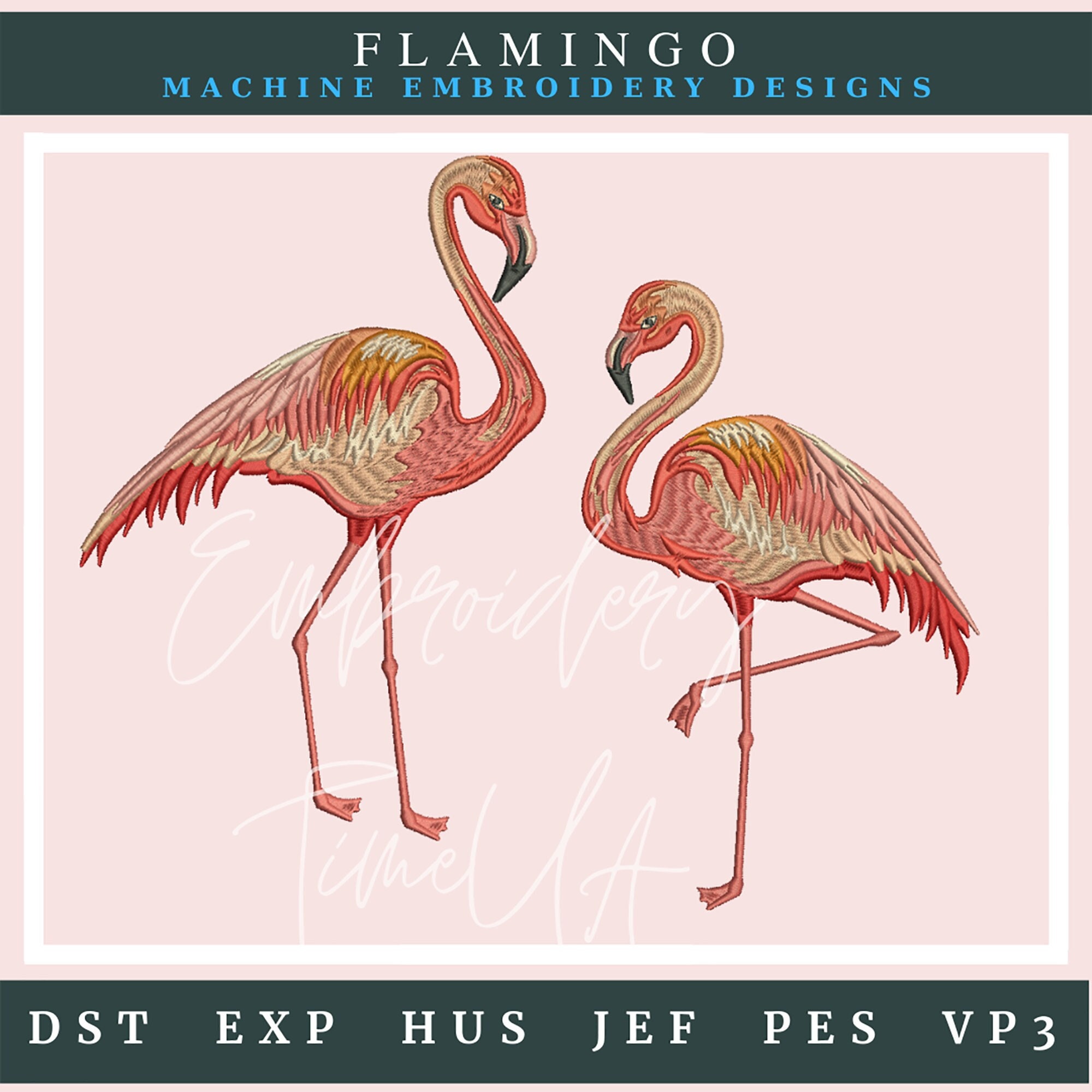 Flamingo Embroidery Design . Pretty Flamingo . Cute Bird . - Etsy
