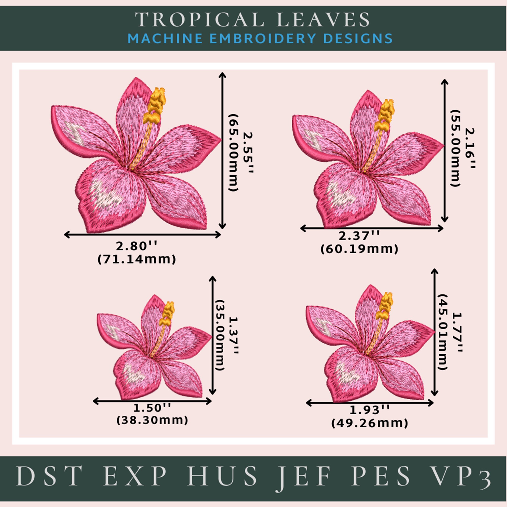 Machine Embroidery Designs . Tropical Leaves . Exotic Leaves . - Etsy