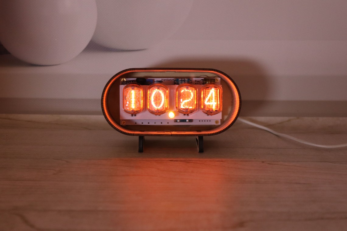 Wooden IN-12 Nixie Tube Clock With a Transparent Insert. - Etsy