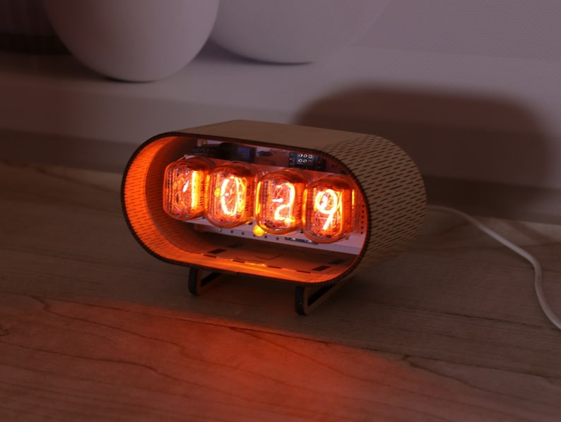 Wooden IN-12 Nixie Tube Clock With a Transparent Insert. - Etsy