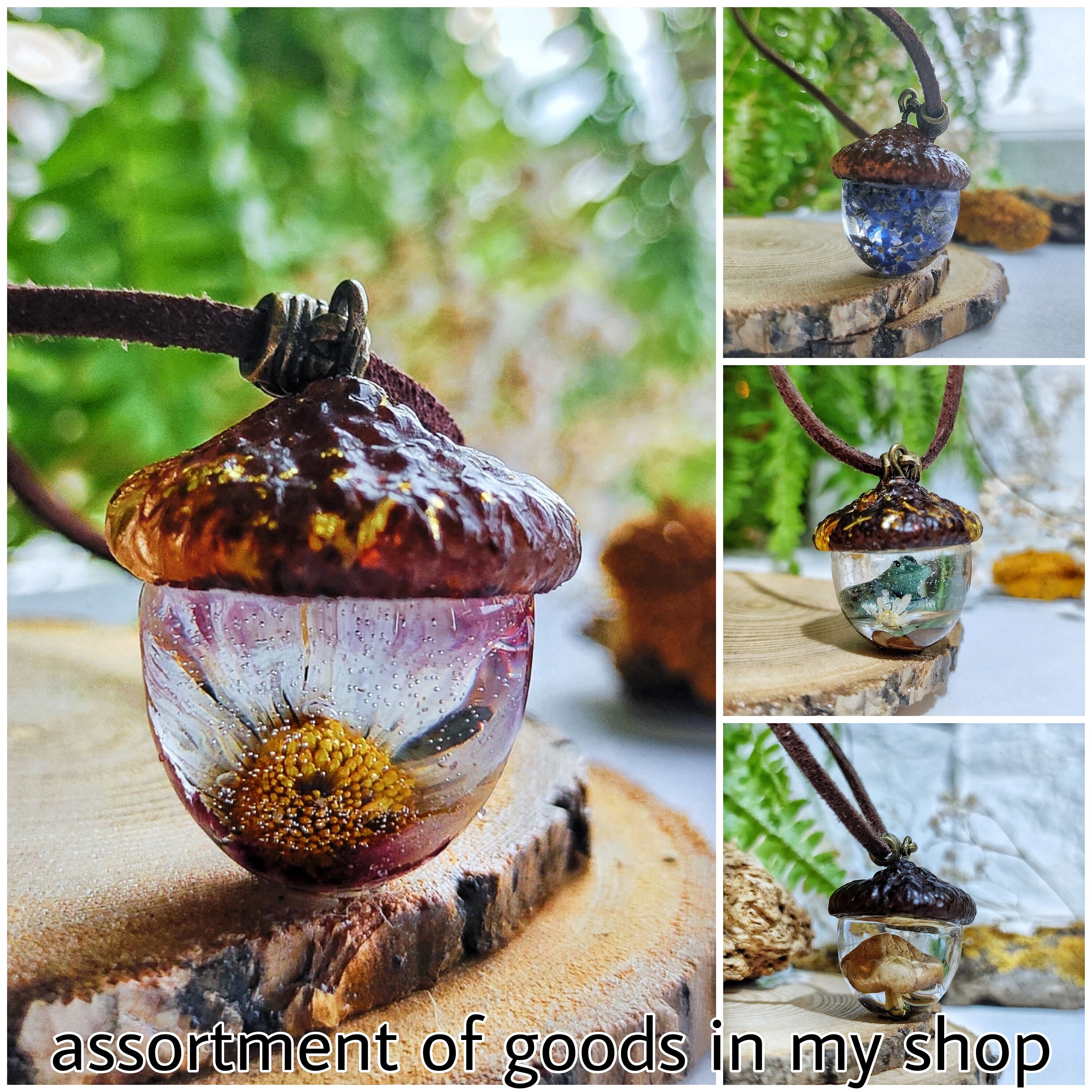 Pill Container Necklace, Pill Holder Necklace, Acorn Pill Box, Wooden ...