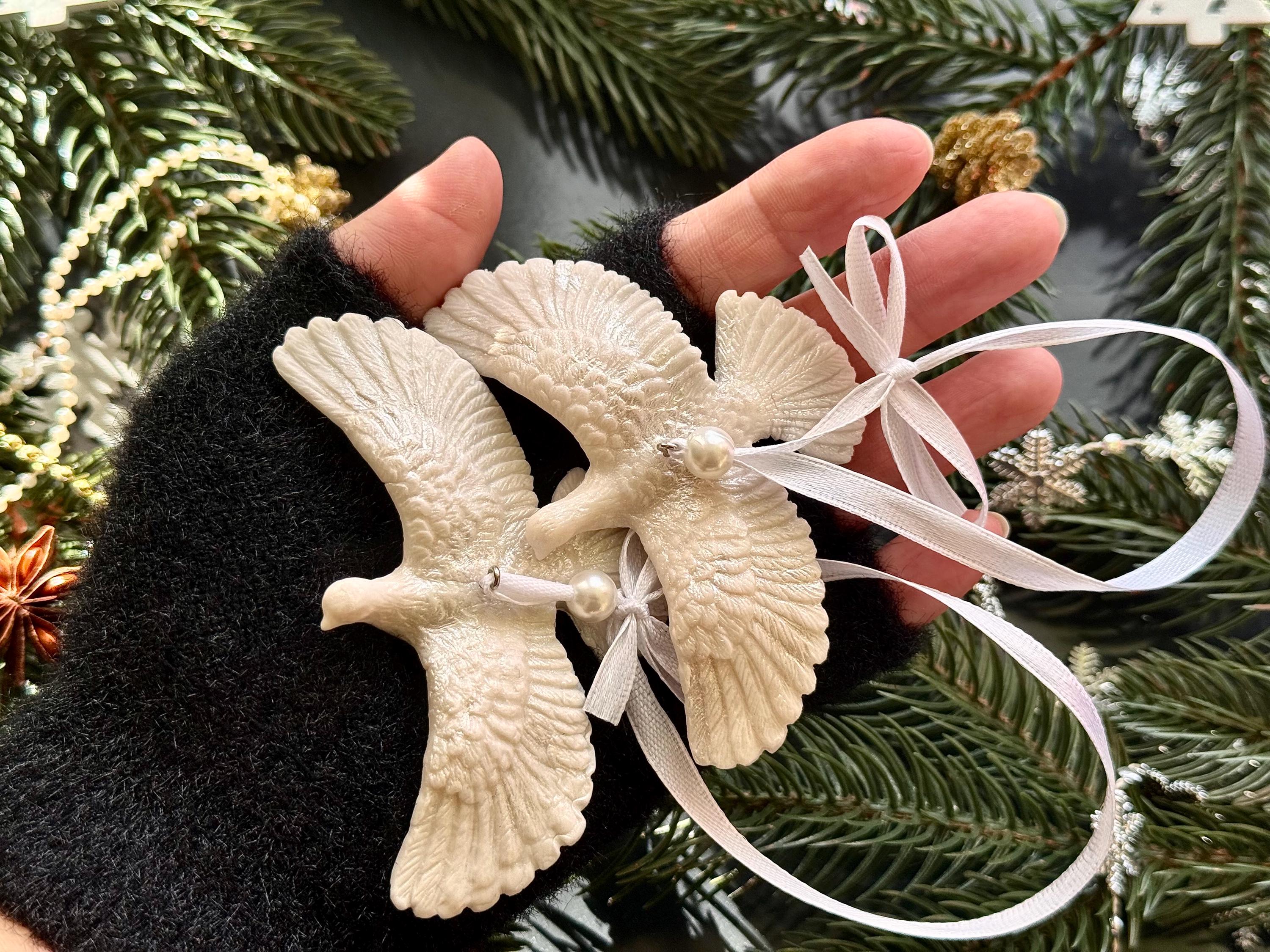 Two Turtle Doves, Doves of Friendship, Peace Dove Ornament, White Dove ...