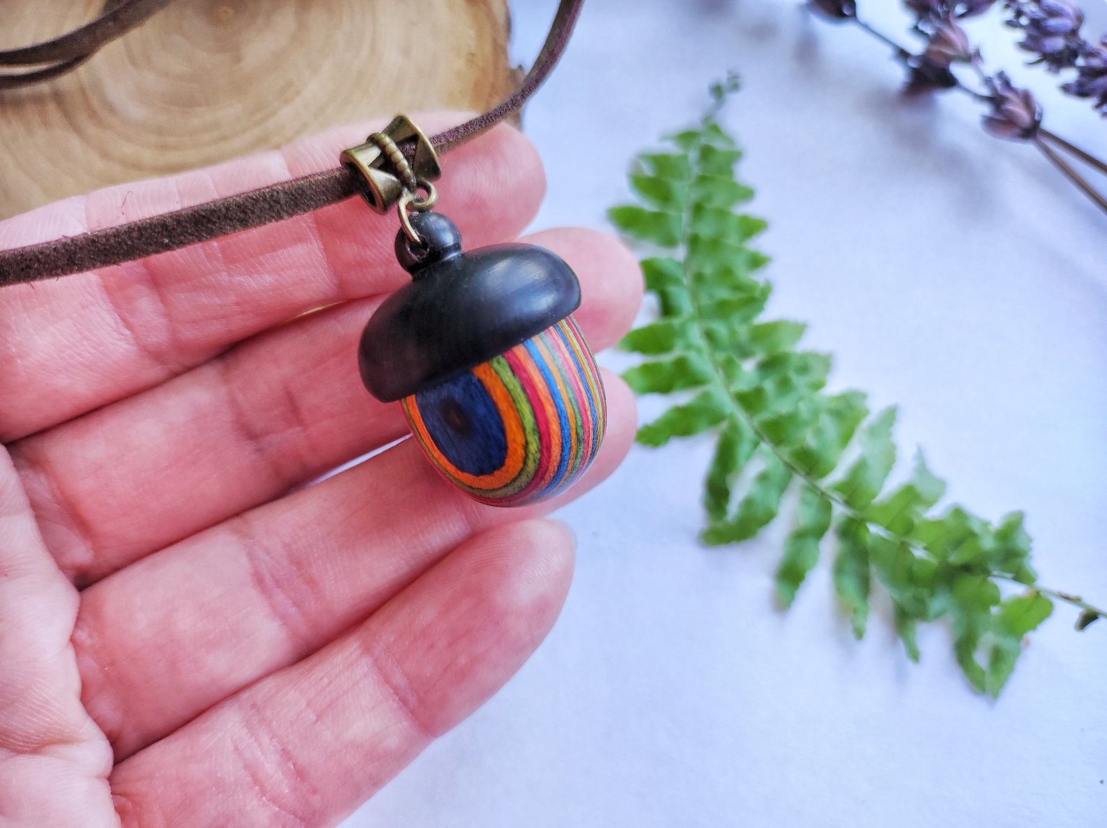 Pill Container Necklace, Pill Holder Necklace, Acorn Pill Box, Wooden ...