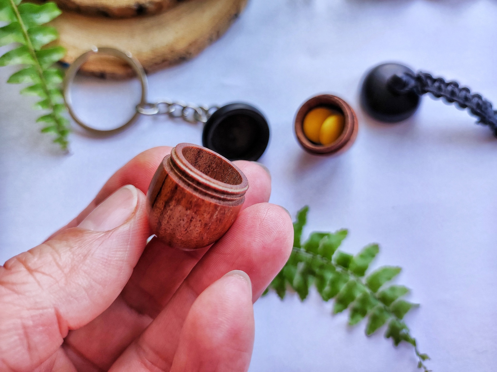 Pill Container Necklace, Pill Holder Necklace, Acorn Pill Box, Wooden ...