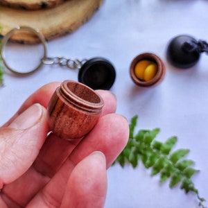 Pill Container Necklace, Pill Holder Necklace, Acorn Pill Box, Wooden ...