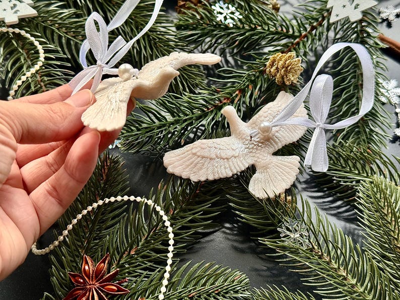 Two Turtle Doves, Doves of Friendship, Peace Dove Ornament, White Dove ...