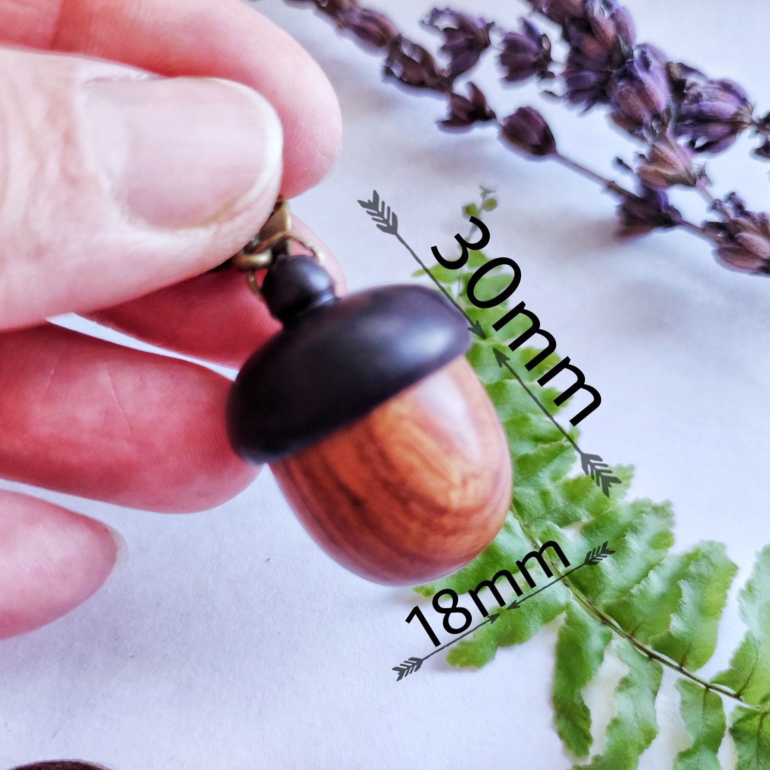 Pill Container Necklace, Pill Holder Necklace, Acorn Pill Box, Wooden ...