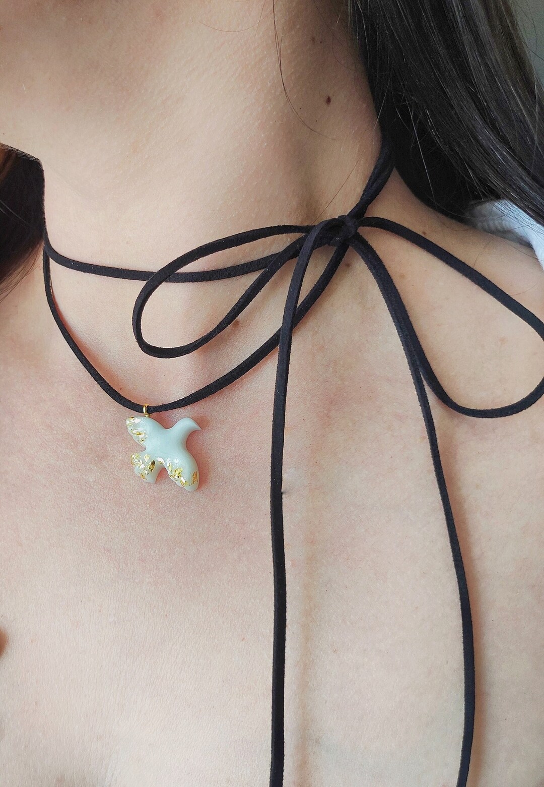 Dove Charms, White Dove Choker, Bird Choker, Dove Pendant, Neck ...