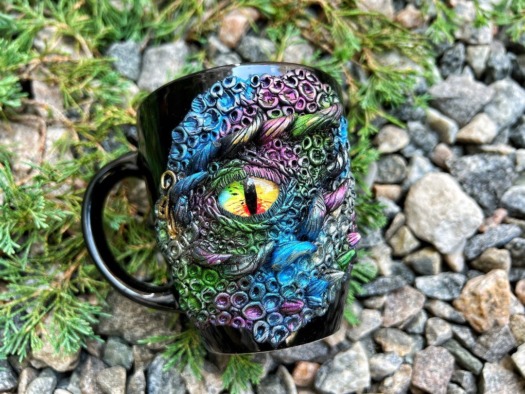 House of the Dragon, Dragon Mug, Mug Polymer Clay, Green Dragon Mug ...