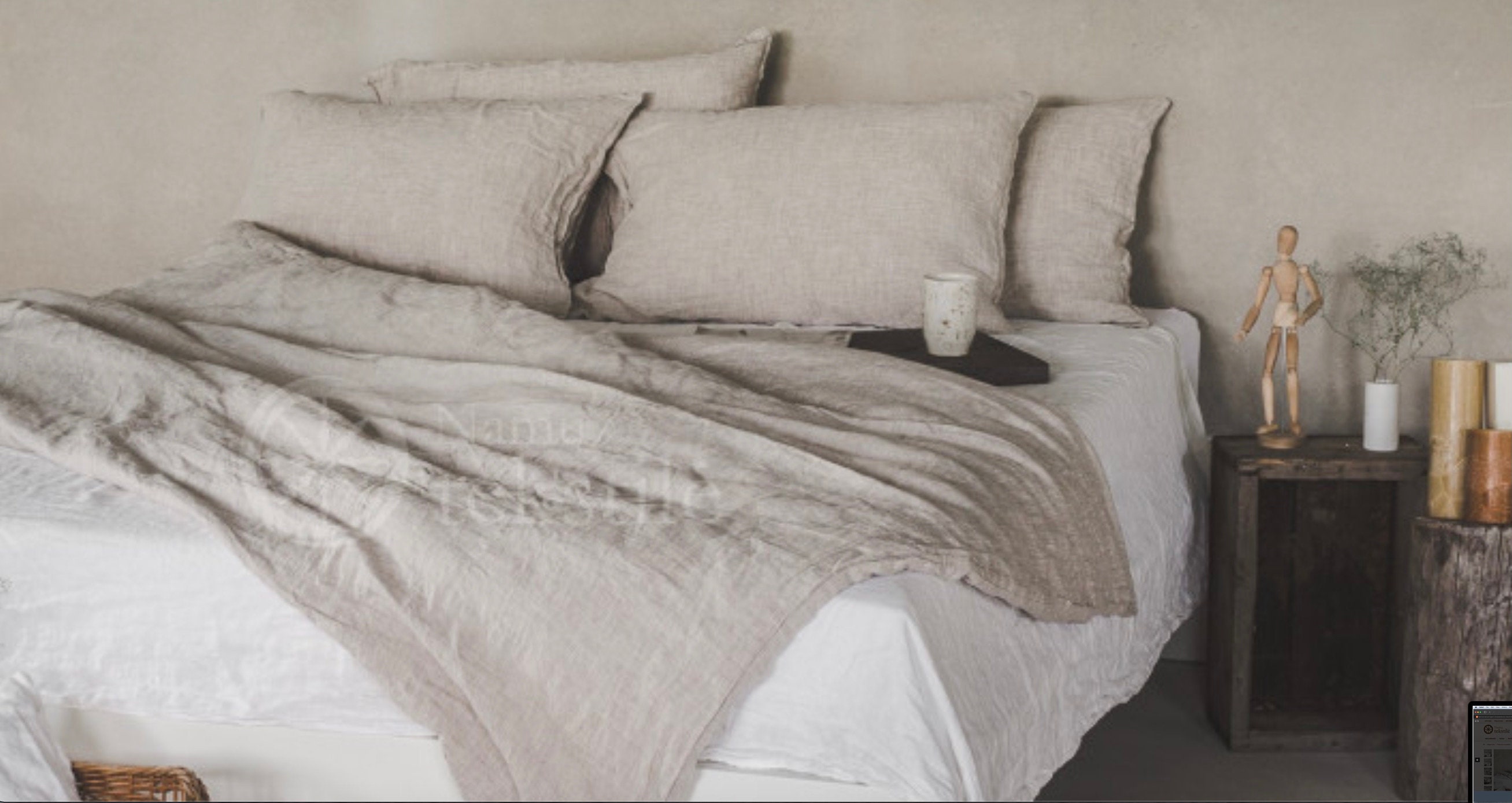 Natural Linen Bed Set Organic Stonewashed Pure Natural Linen Bedding ...