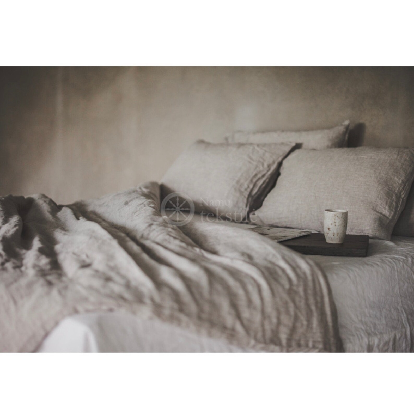 Natural Linen Bed Set Organic Stonewashed Pure Natural Linen Bedding ...