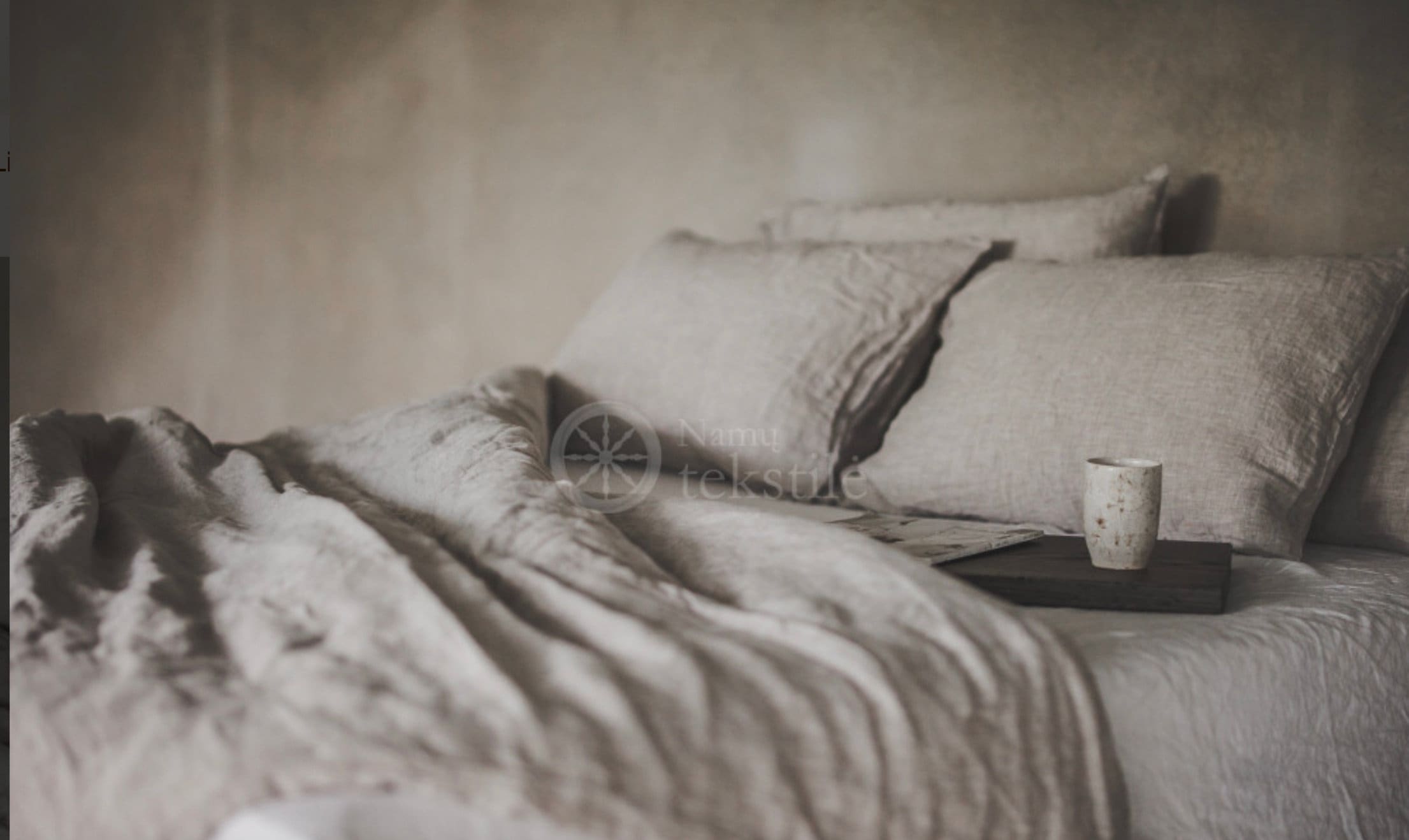 Natural Linen Bed Set Organic Stonewashed Pure Natural Linen Bedding ...