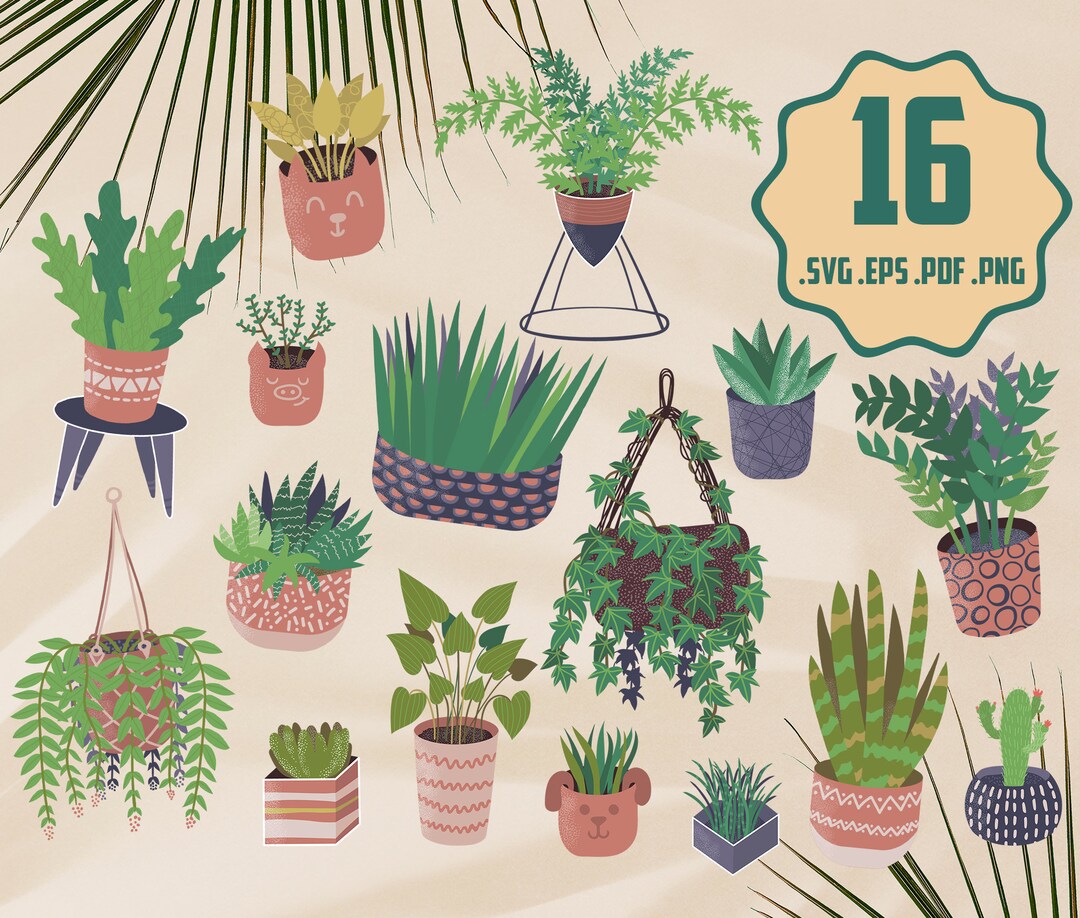 House Plant SVG Set Home Pots Plant EPS Collection House - Etsy