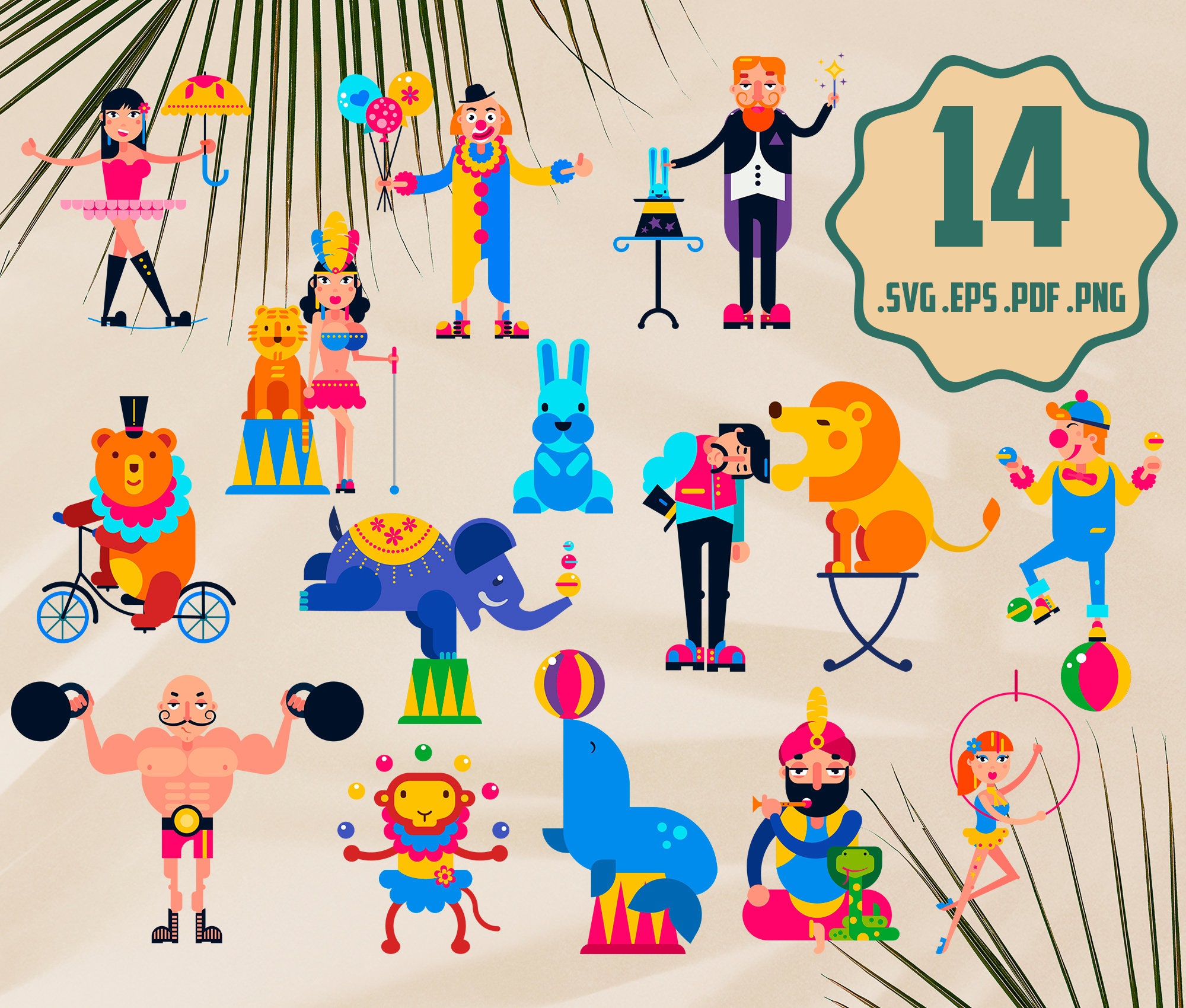Circus Characters Vector