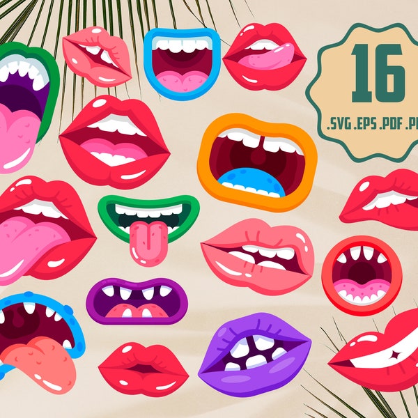 Cute Mouth Clip Art - Etsy
