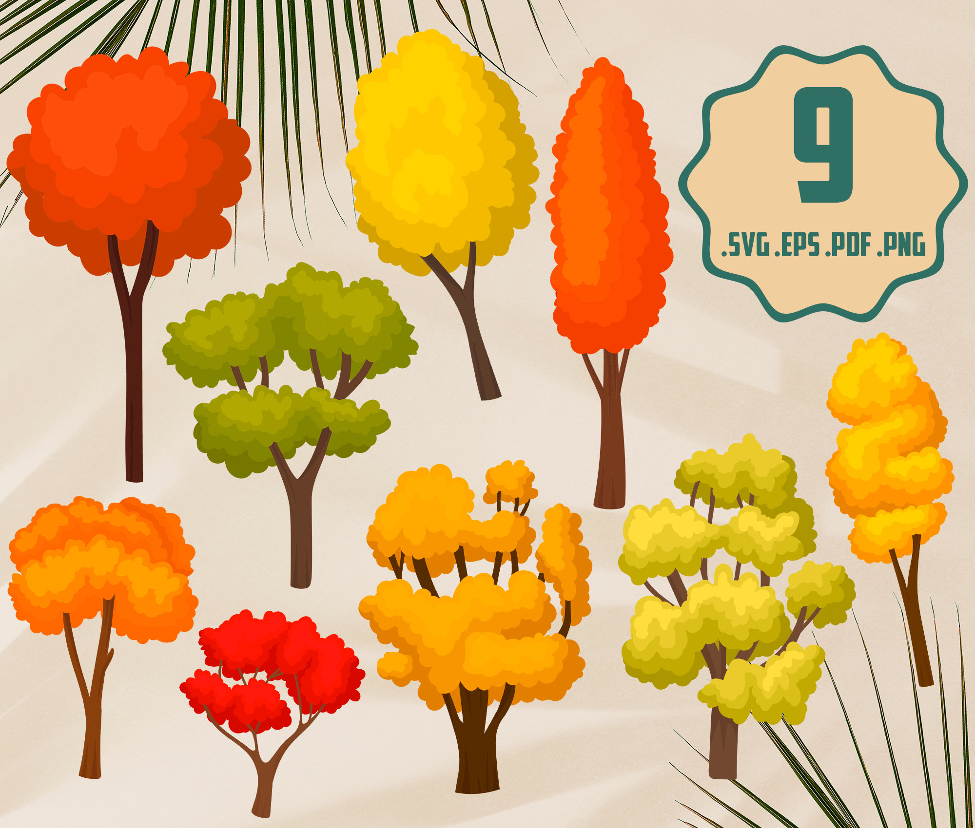 Autumn Tree SVG Autumn Tree Bundle Autumn Tree Clipart - Etsy