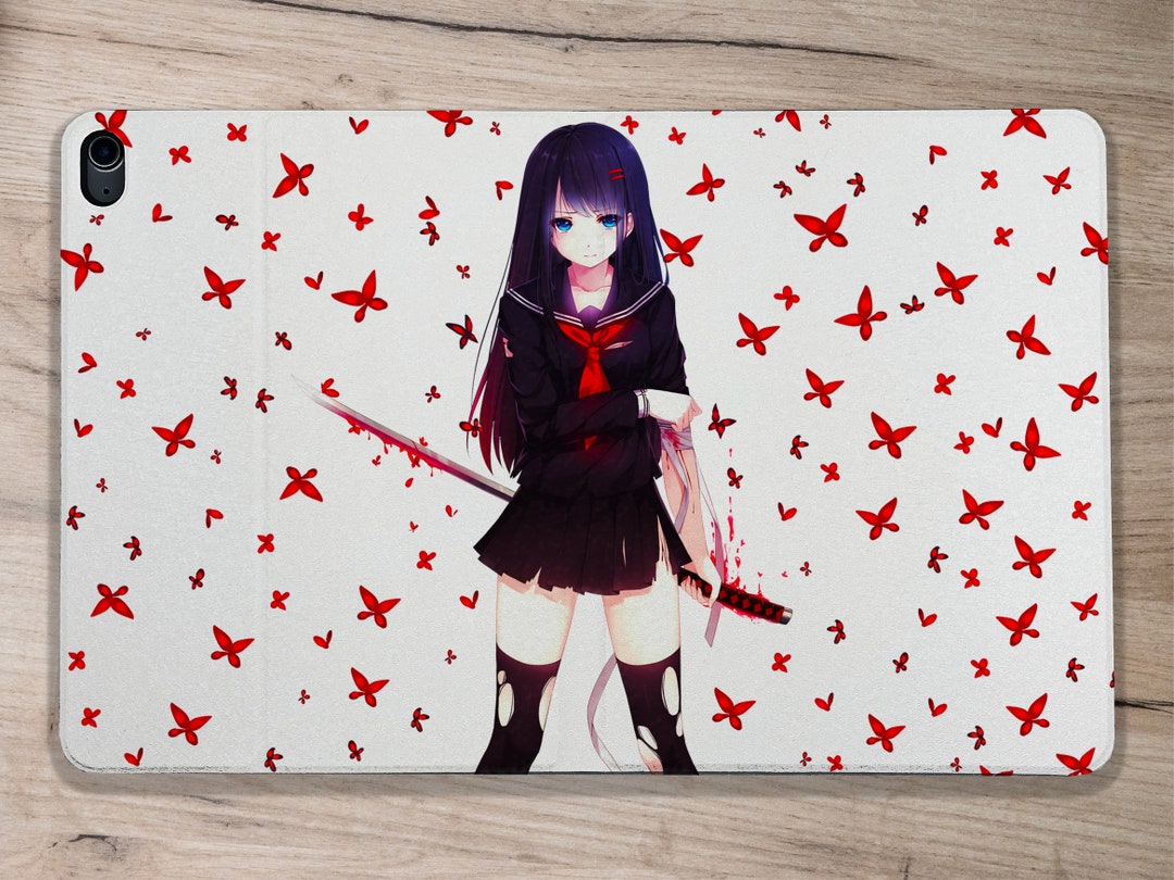 Anime Girl Art iPad Case With Pencil Holder iPad Pro 12.9 in M2 2022 ...