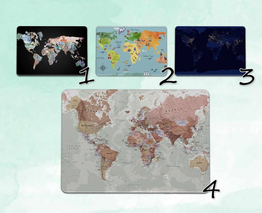 World Map MacBook M2 Pro 16 Inch 2023 Case Air 13 M2 Case Cute M2 Pro ...