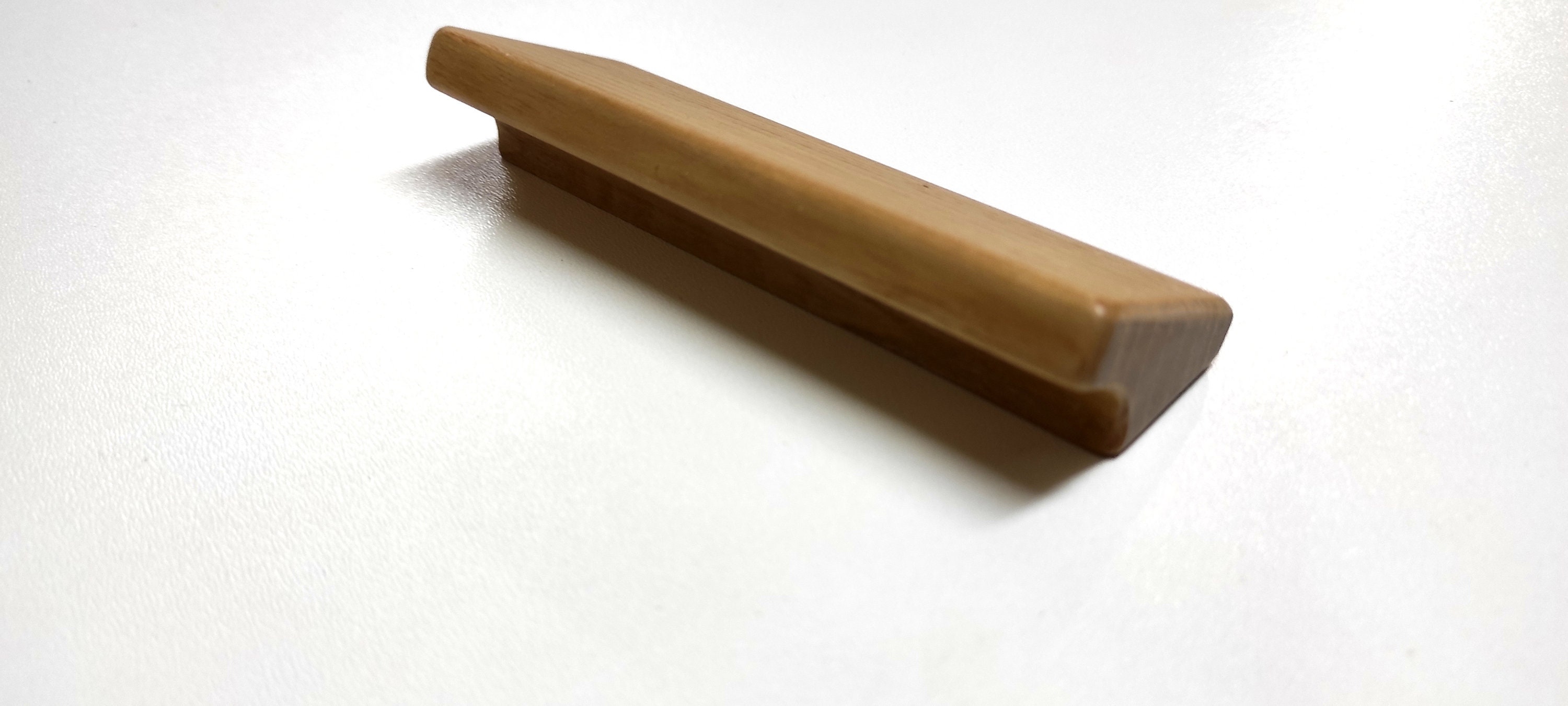 Modern Line Wooden Knobs, Natural Wood Pulls Handles, Wardrobe Thin ...