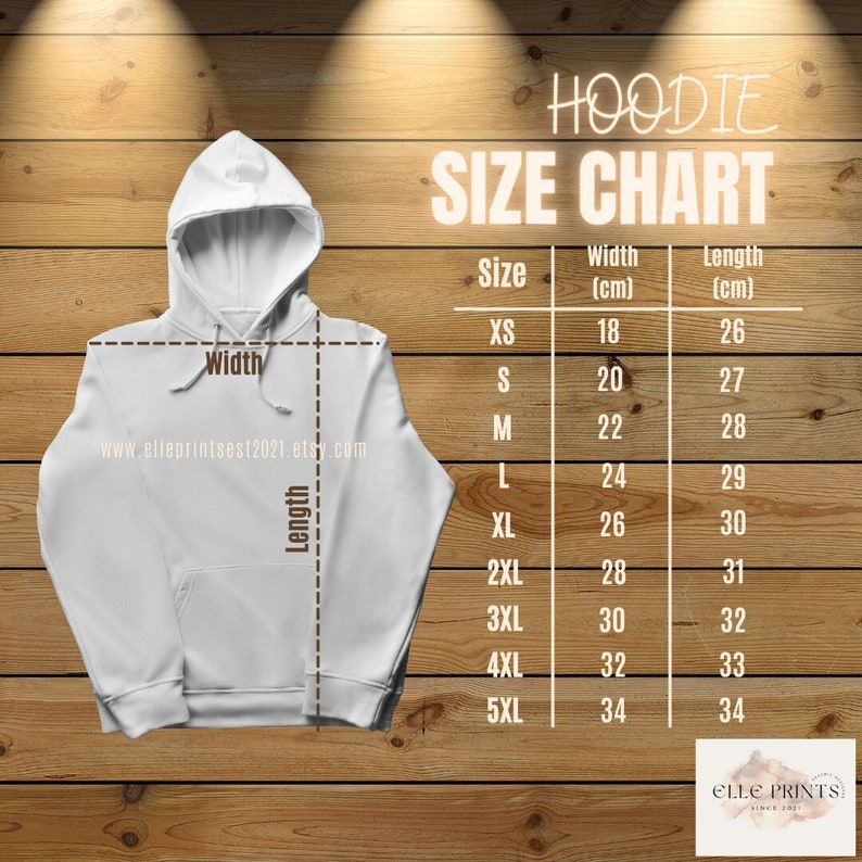 Gildan G185 Hoodie Size Chart Printable Digital Download for Perfect ...