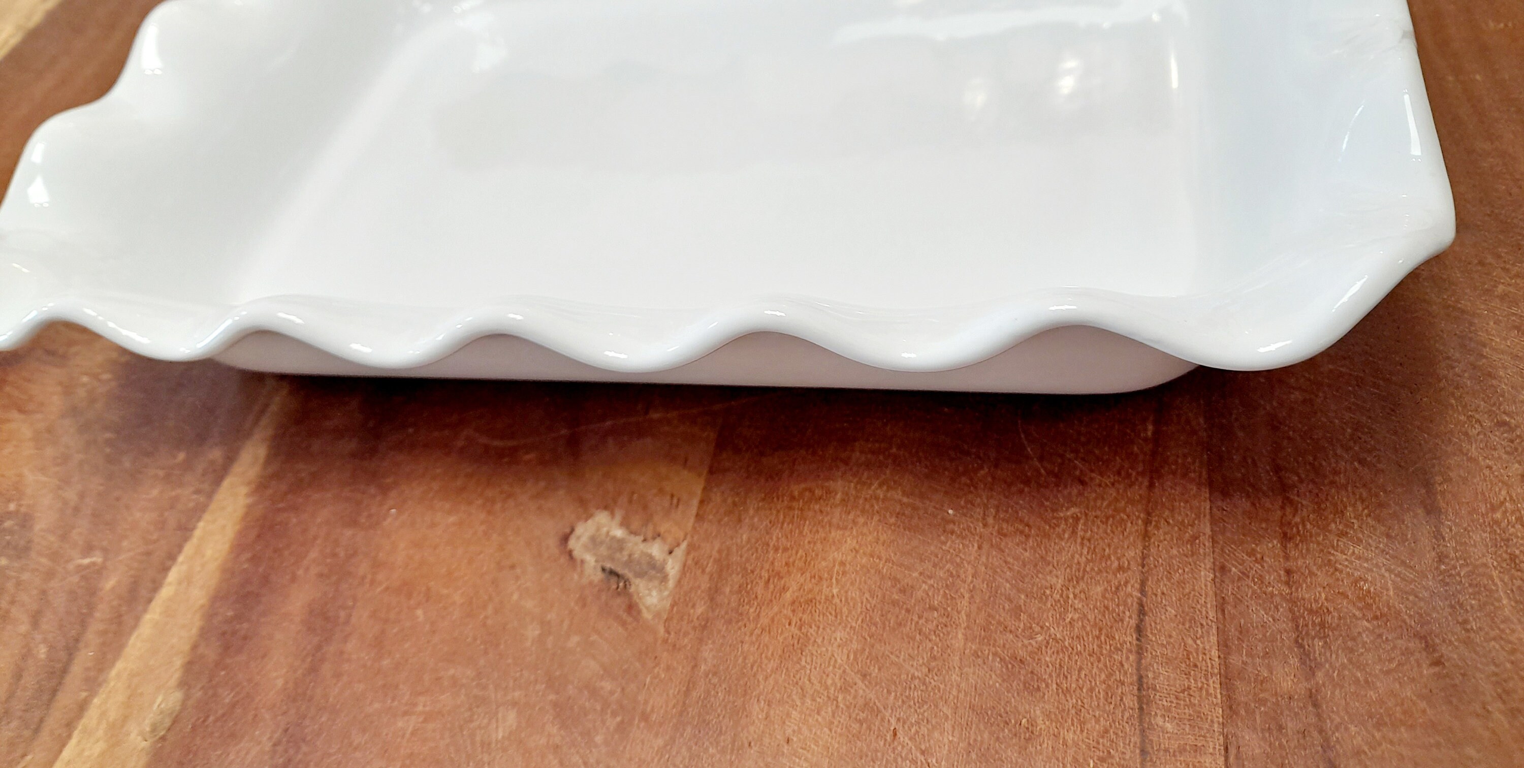 Rectangular Porcelain Baking Dish With Wavy Edge - Etsy