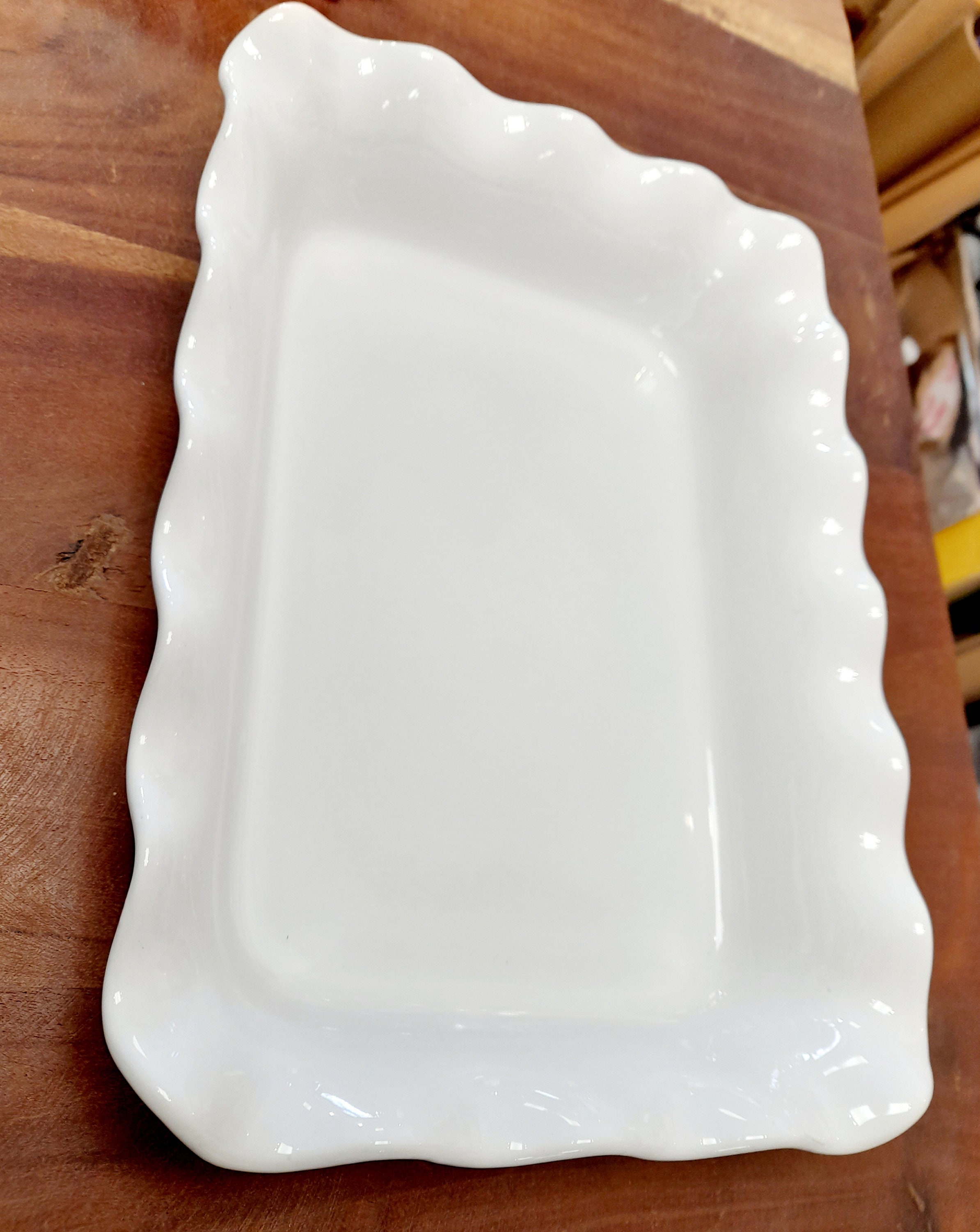 Rectangular Porcelain Baking Dish With Wavy Edge - Etsy