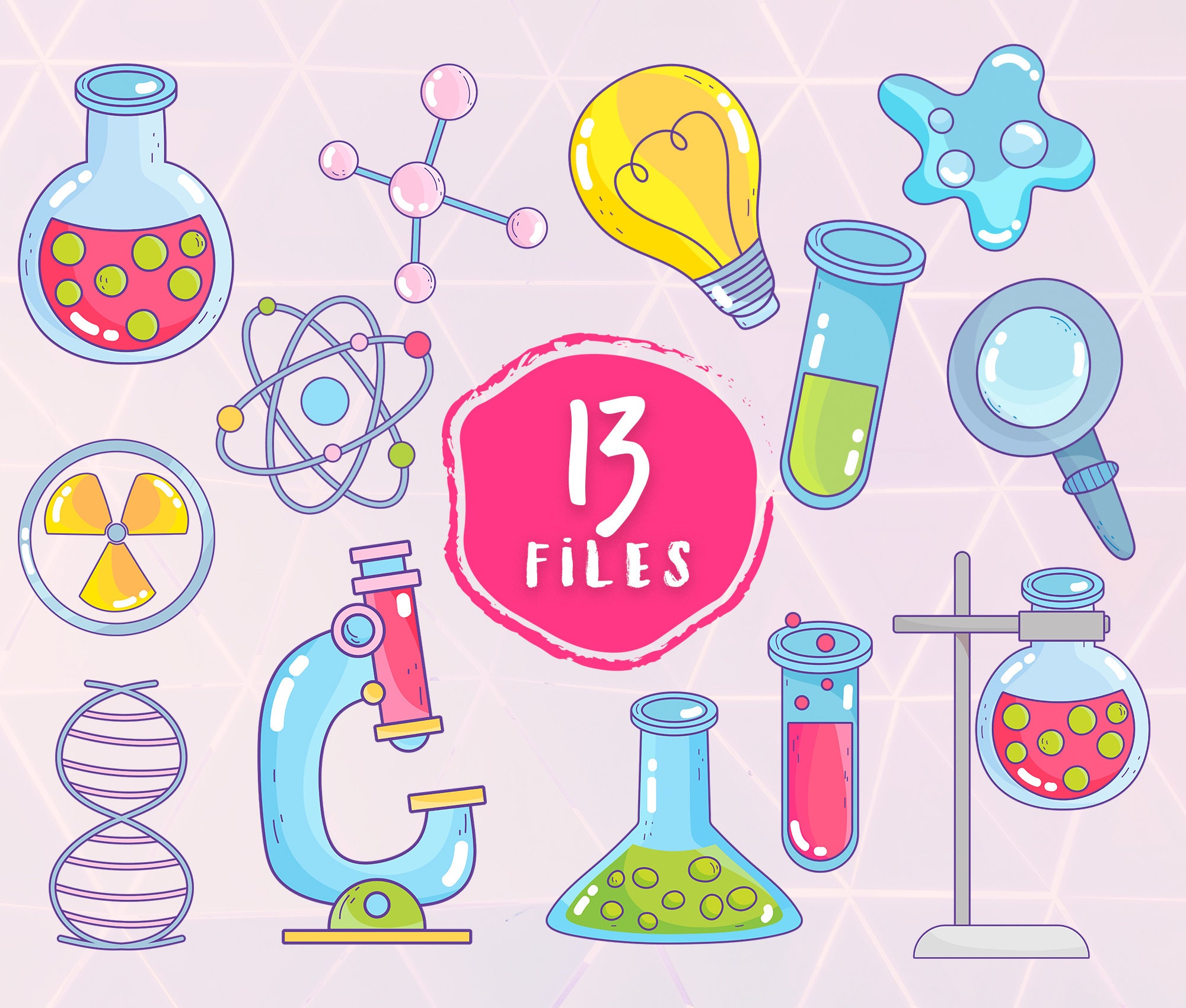 Science SVG Illustration Bundle, Laboratory EPS Set, Science Experiment ...