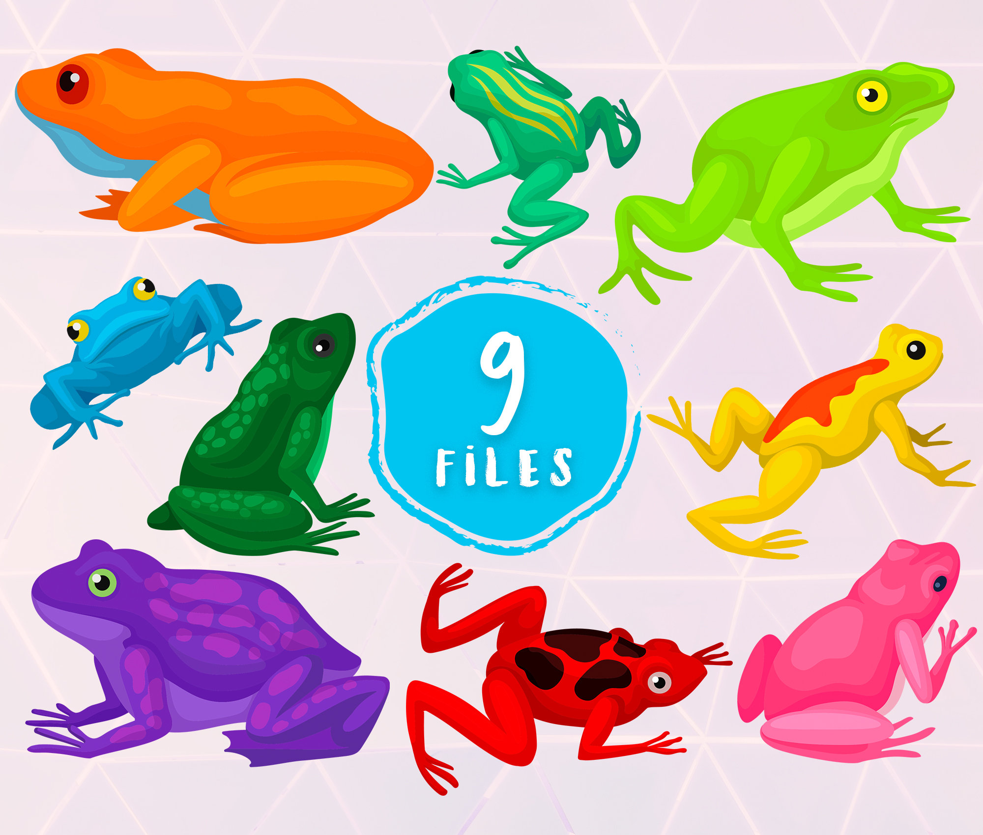 Exotic Frogs SVG Illustration Bundle Cute Colorfull Frogs - Etsy