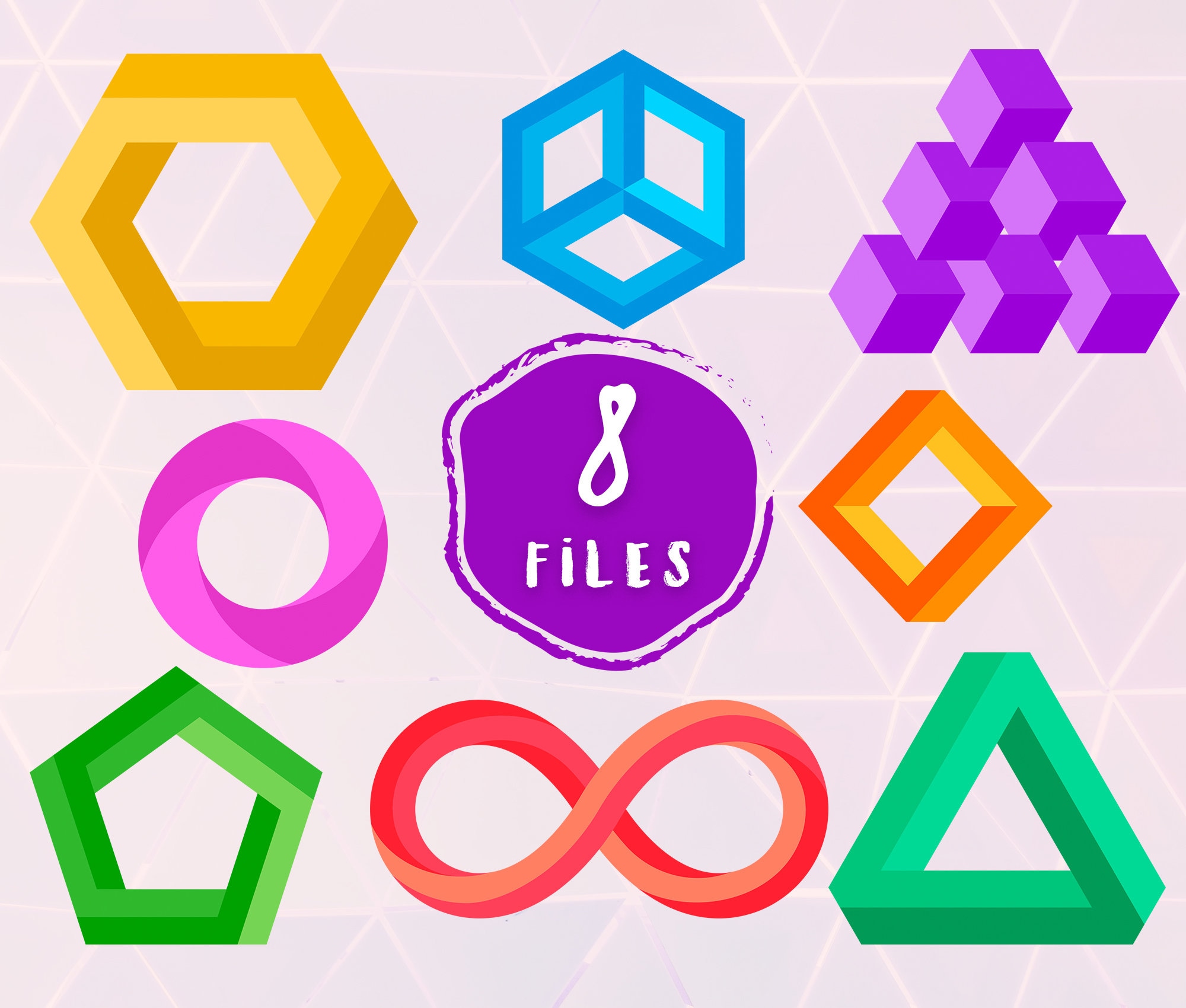 Figuras geométricas abstractas Paquete de ilustraciones SVG - Etsy España
