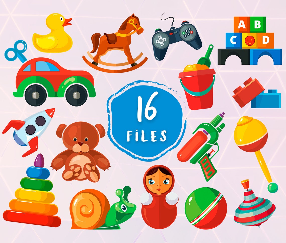 Cute Kids Toys SVG Bundle, Kids Toys Vector Art Set, Child Toys Digital ...