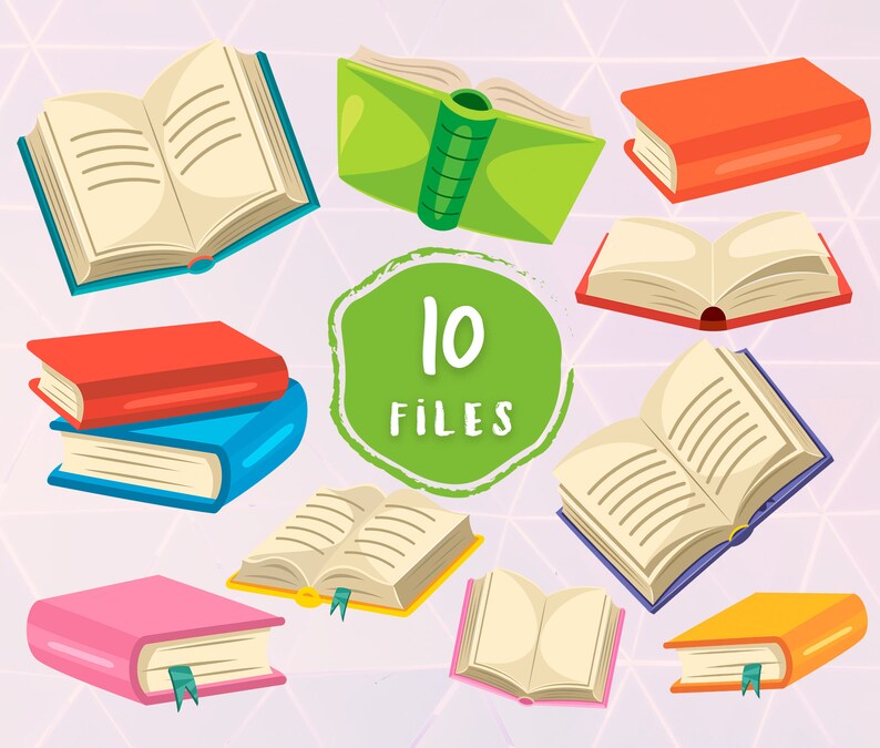 Awesome Book SVG Illustration Bundle, Books Learning Vector Art Set ...