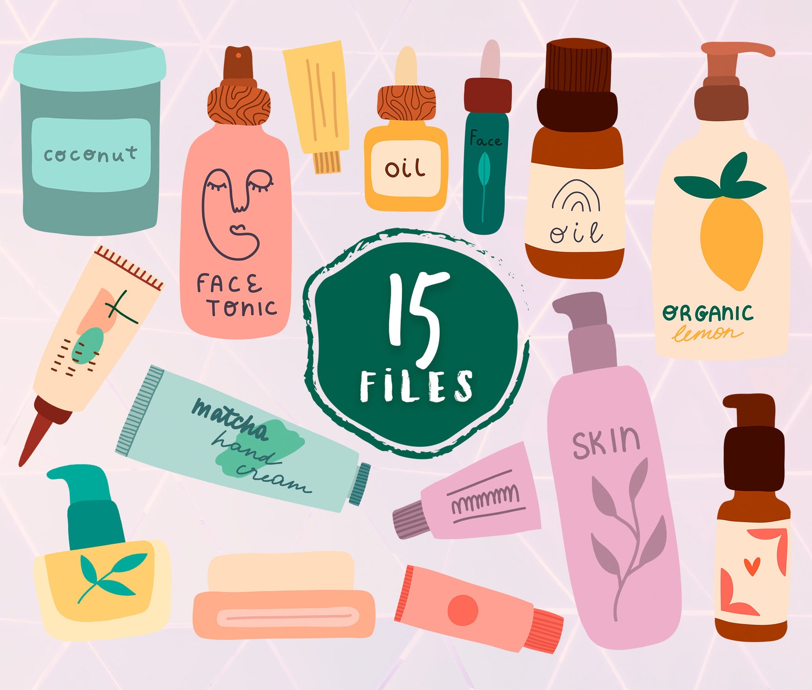 Organic Cosmetics Design SVG Bundle Healthy Cosmetic EPS Set - Etsy