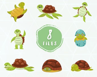 Colorful Turtle Stack Digital Clipart Commercial and - Etsy