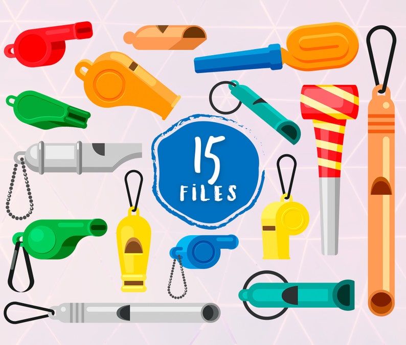 Sport Whistle SVG Set, Whistles EPS Collection, Whistle Coach SVG ...