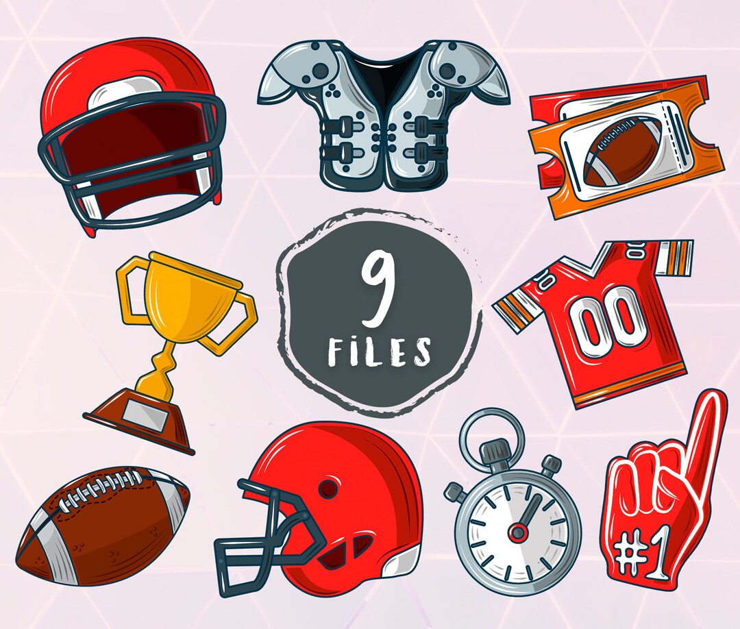 Football SVG Illustration Bundle, Fitness Items Vector Art Set, Sport ...