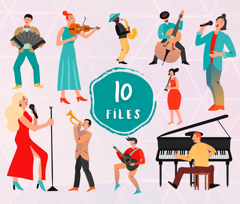 Cartoon Musicians SVG Bundle Musicians EPS Set Musicians - Etsy