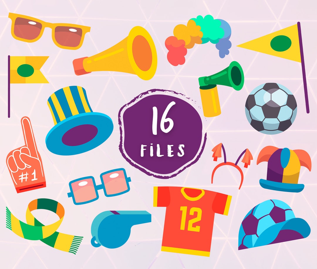 Sport Fan SVG Illustration Set, Sport Fanatic Accessories EPS Bundle ...