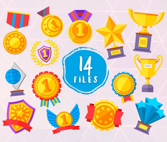 Winning Symbols SVG Illustration Bundle Firs Place EPS Set - Etsy